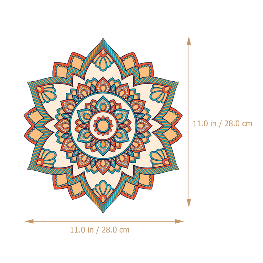 Mandala Наклейка Для Стен Из PVC Самоклеющаяся Наклейка Для Интерьера 28X28CM