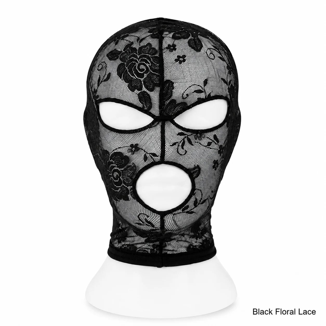 Черная готическая кружевная маска на все лицо Black Floral Lace
