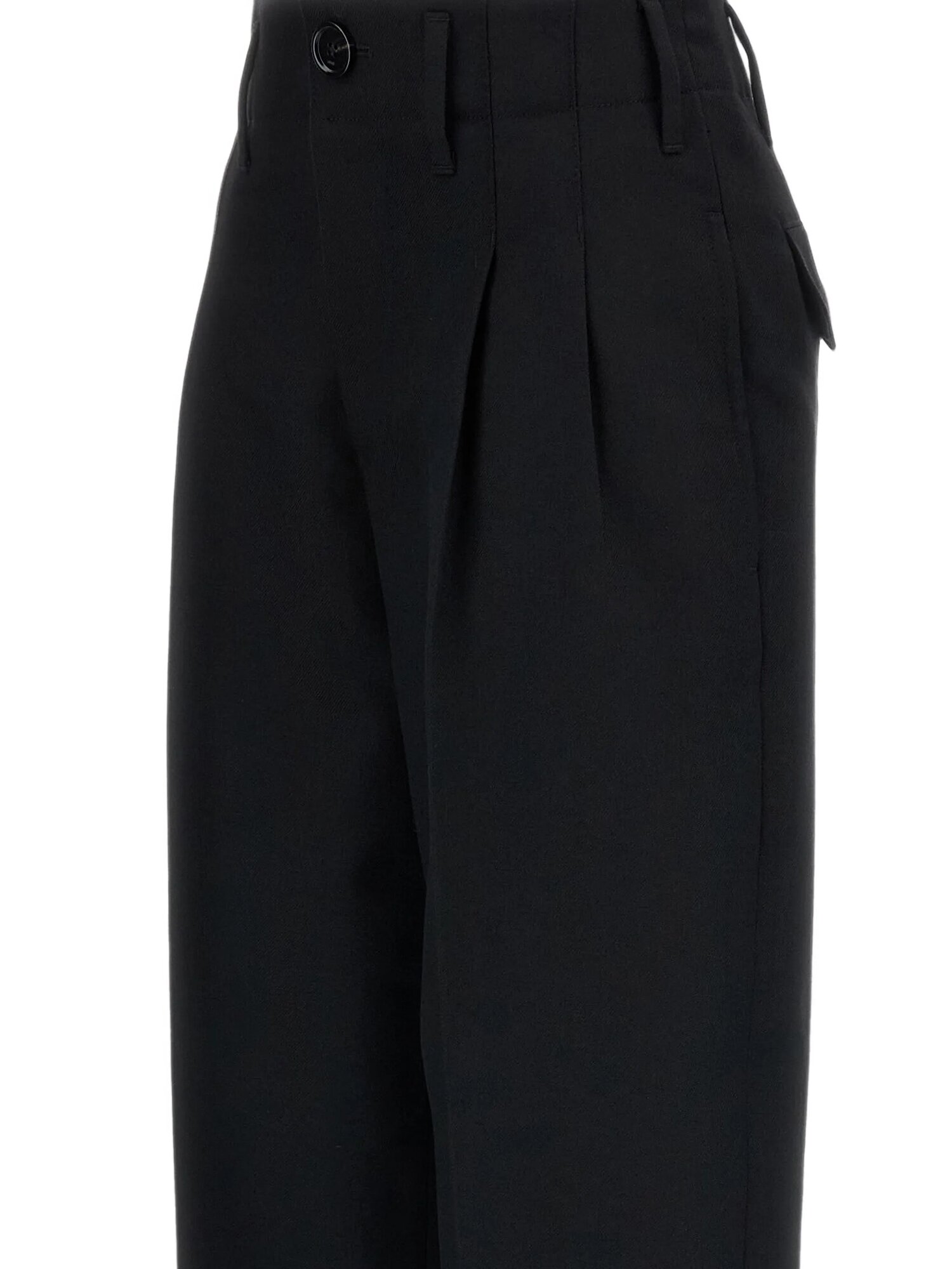 Брюки Ami Paris Pleated virgin-wool trousers, размер 36, черный — фото 1