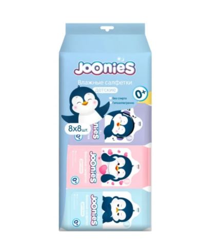 Joonies Салфетки влажные детские Мини 8х8 шт