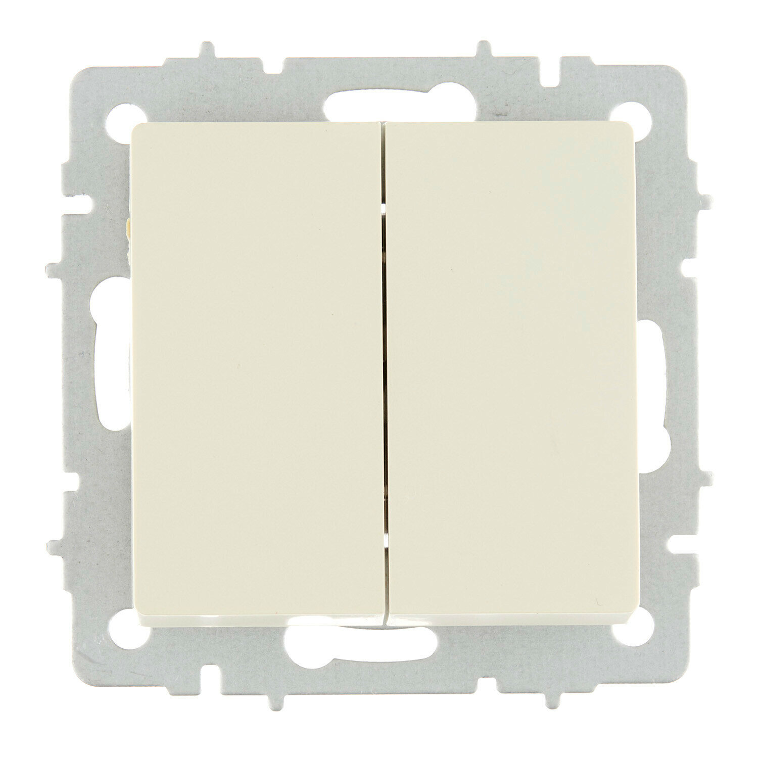 Переключатель IEK Brite двухклавишный встраиваемый бежевый проходной (BR-V22-0-10-K10)