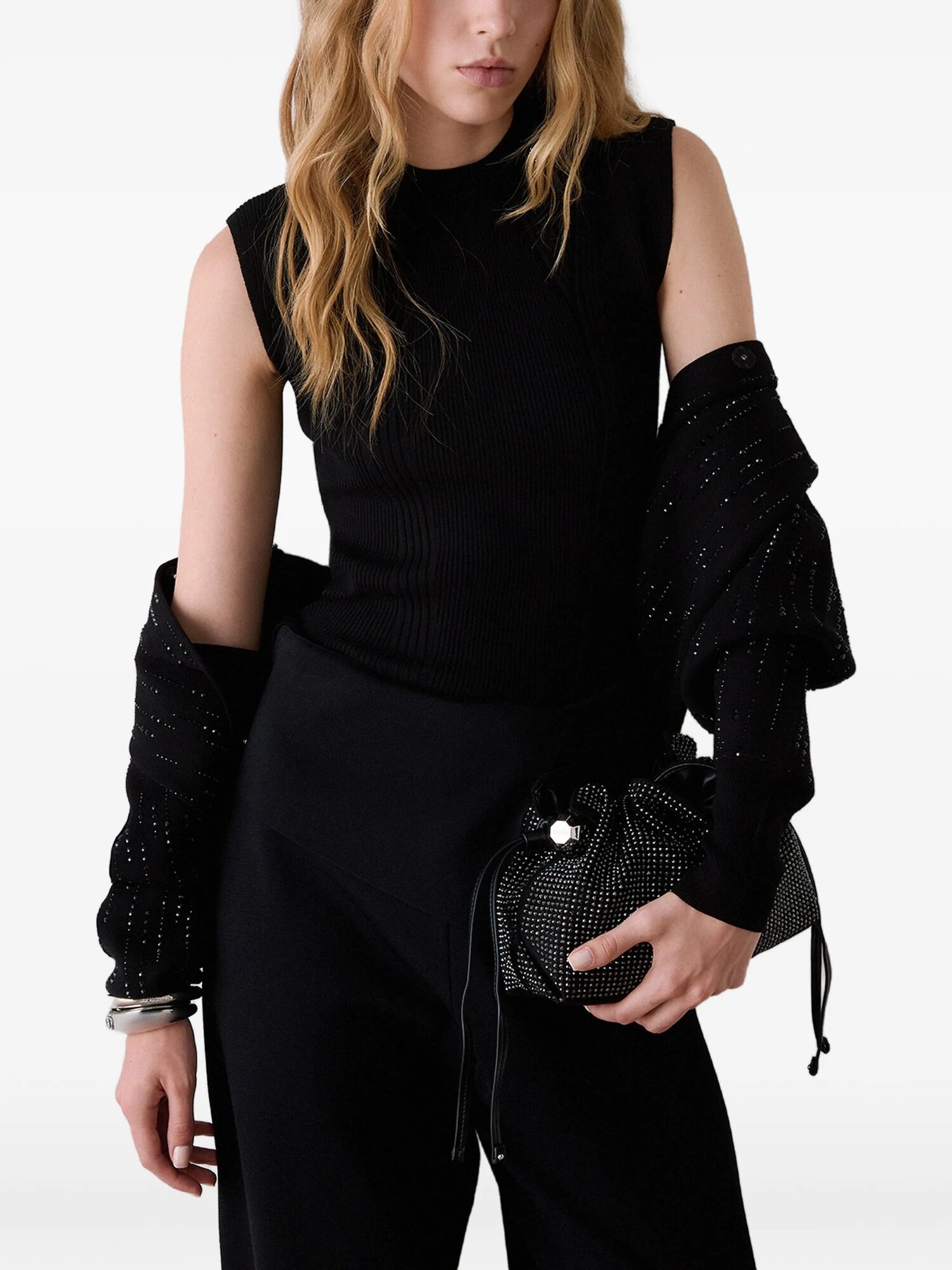 Топ LIU JO Knitted top, размер 34, black — фото 1