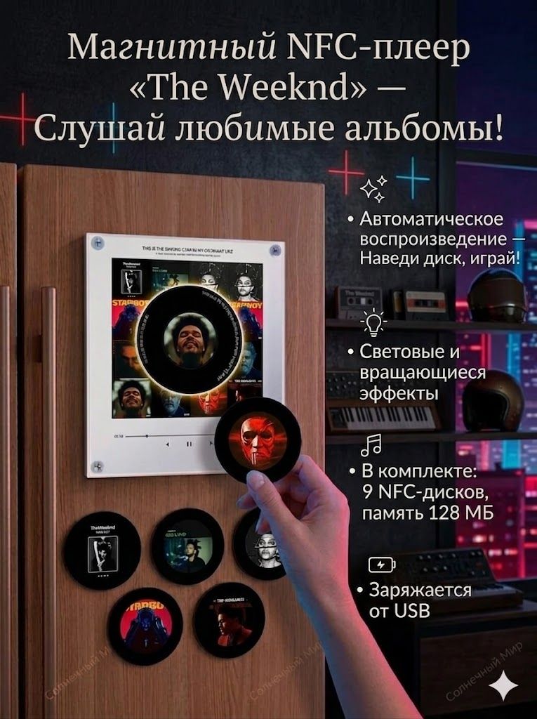 The Weeknd Магнит на холодильник с 9 дисками и индивидуальной песней