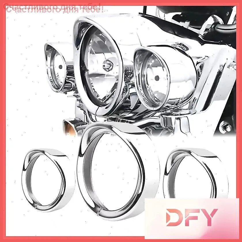 Накладка на фару мотоцикла для Harley Touring Road King Electra Glide Softail FLD/FLH 7 дюймов, кольцевая рамка, козырек 4,5 дюйма, светодиодная противотуманная фара