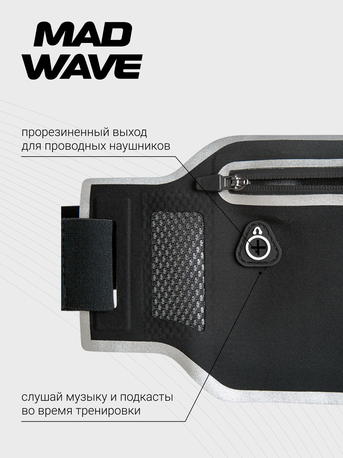 Сумка поясная MAD WAVE, фактура гладкая, черный — фото 1