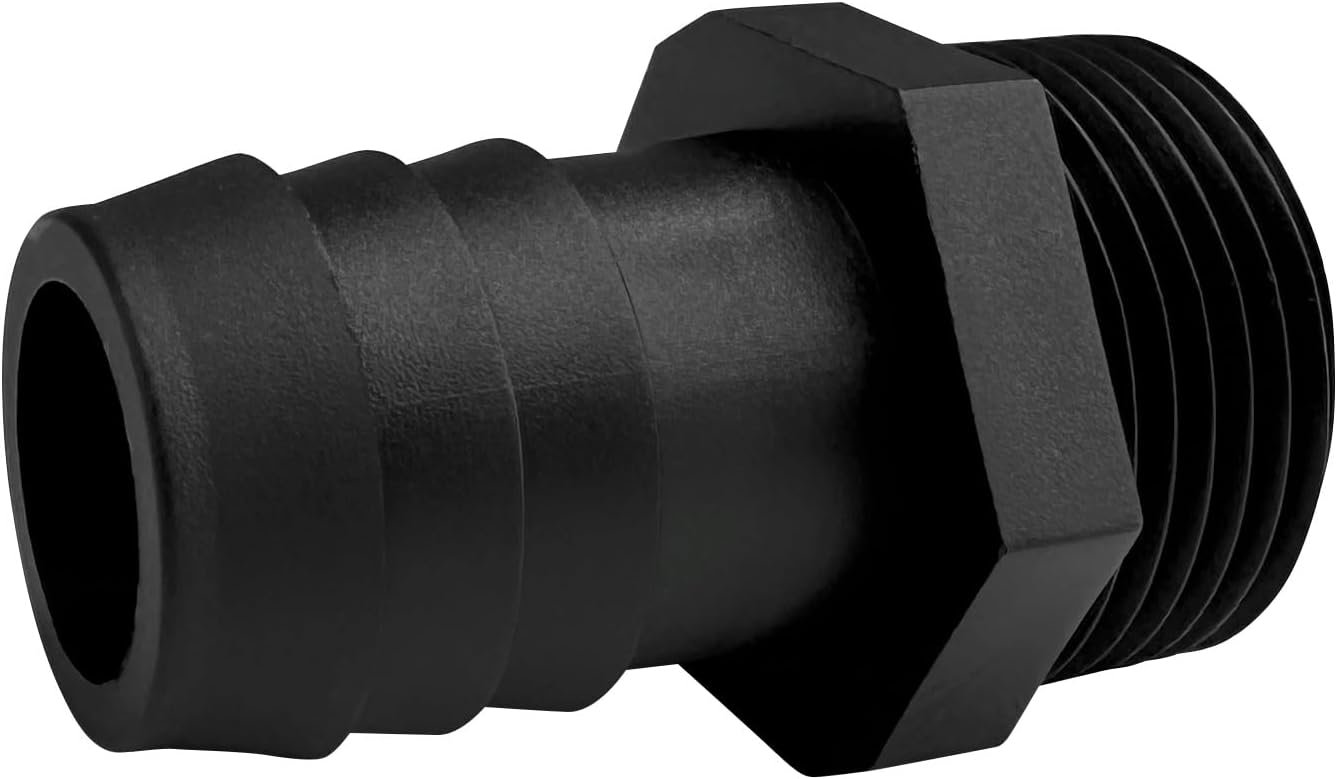 20 шт. соединитель 3/4" с штуцером x 3/4" с наружной резьбой NPT, пластиковый штуцер для шланга, адаптер, промышленных шлангов и труб.