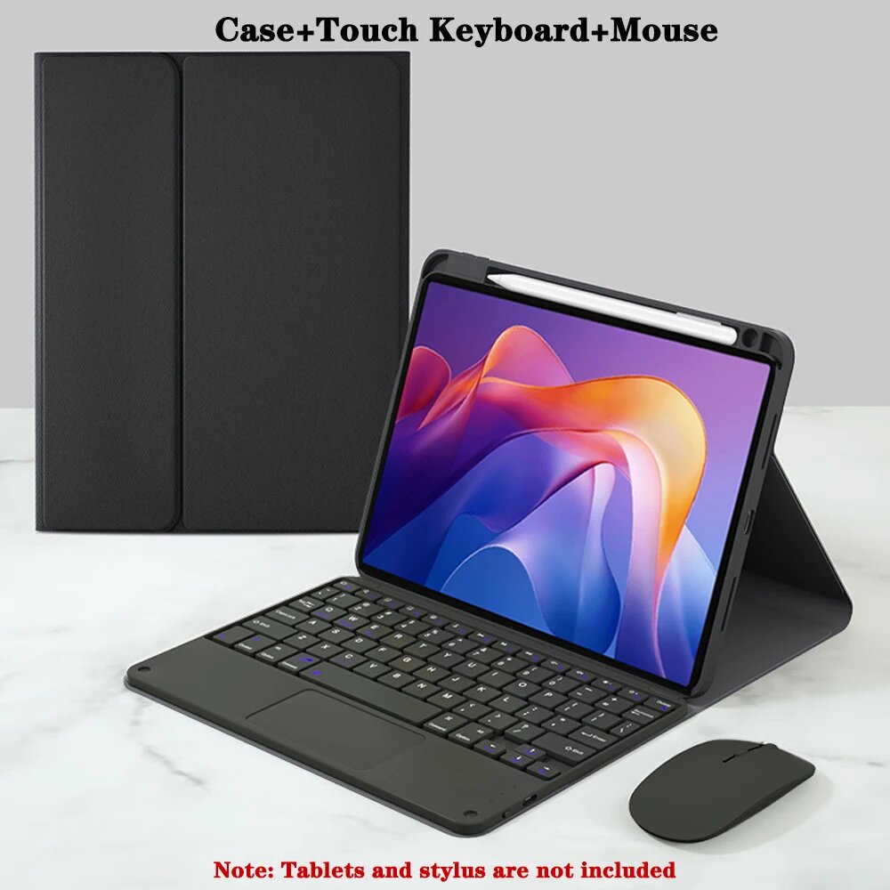 Чехол для планшета Redmi Pad 2 11" с клавиатурой HUAIBX Черный, Black 4, French