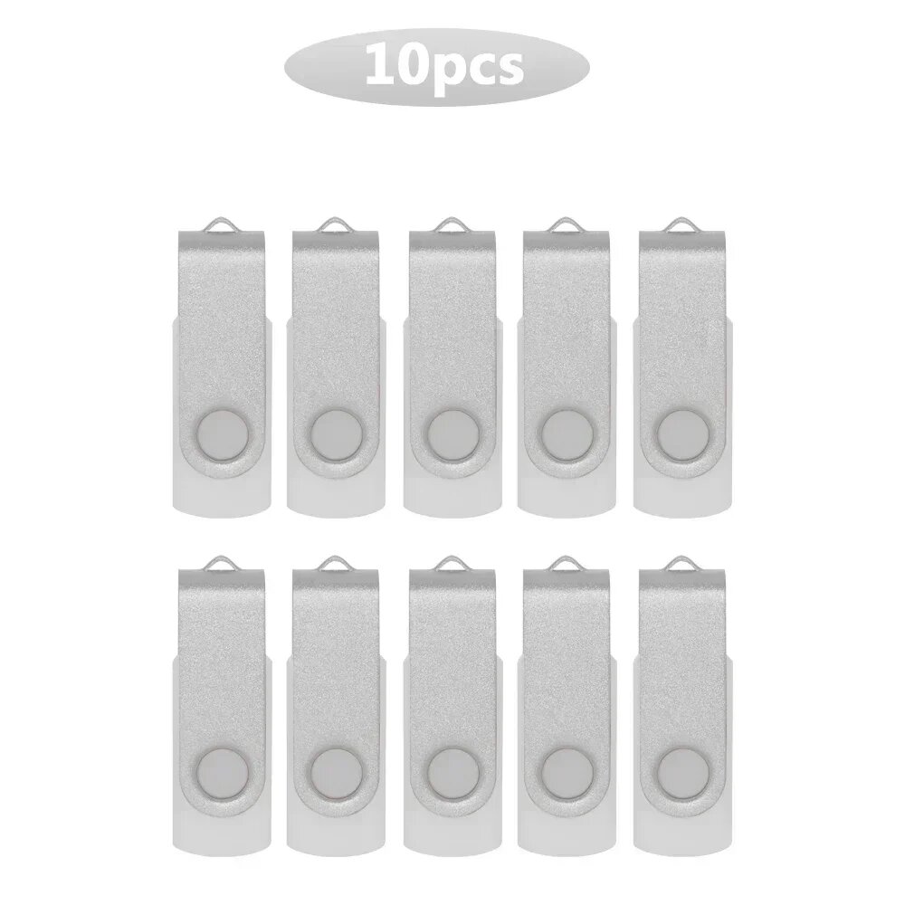 KAWEIDA USB 2.0 флэш-накопитель металлический 8/16/32/64/128 ГБ 128MBX10PCS, Белый, White