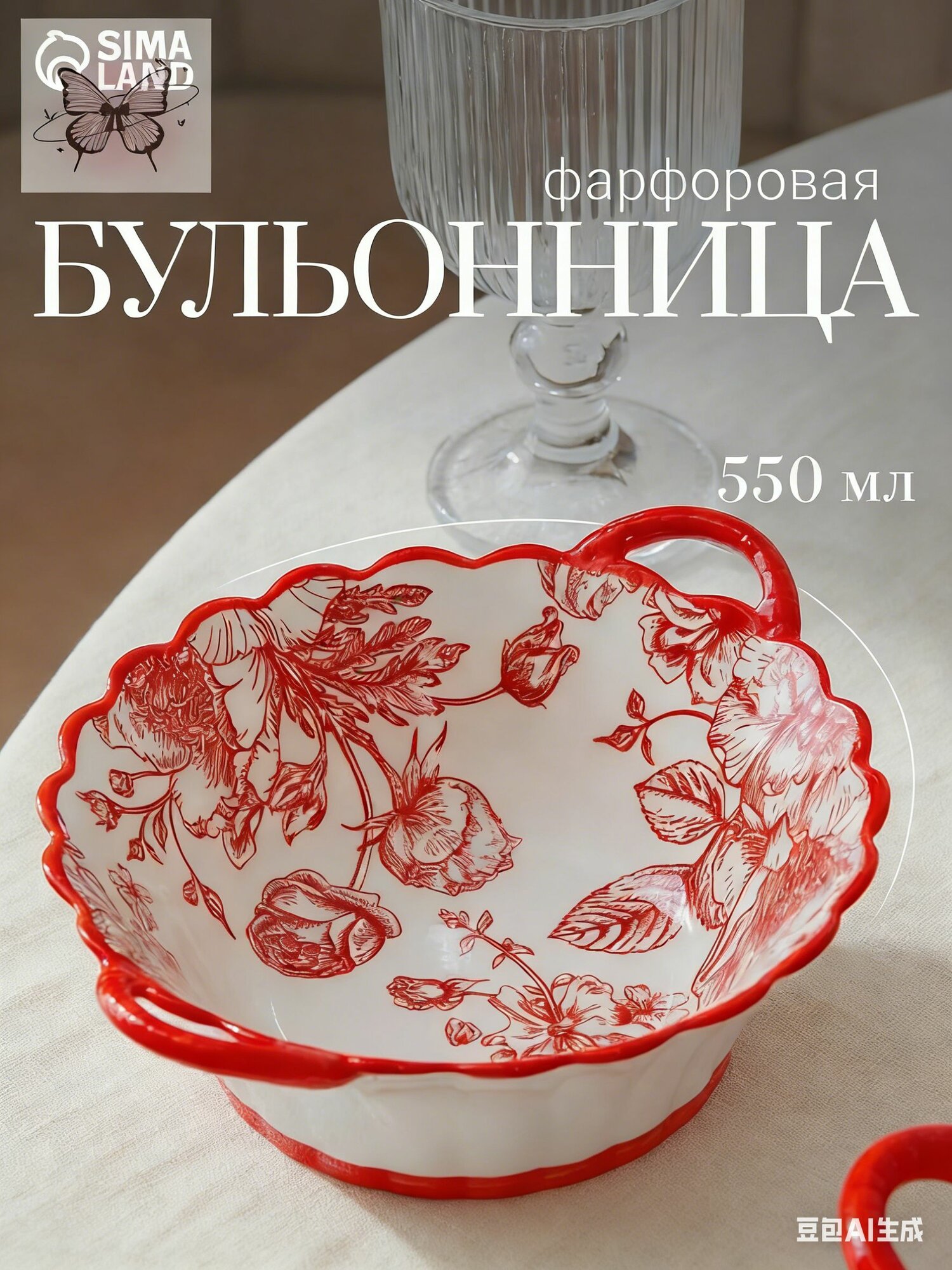Тарелка глубокая "Botanica" 17 см 1 шт белый