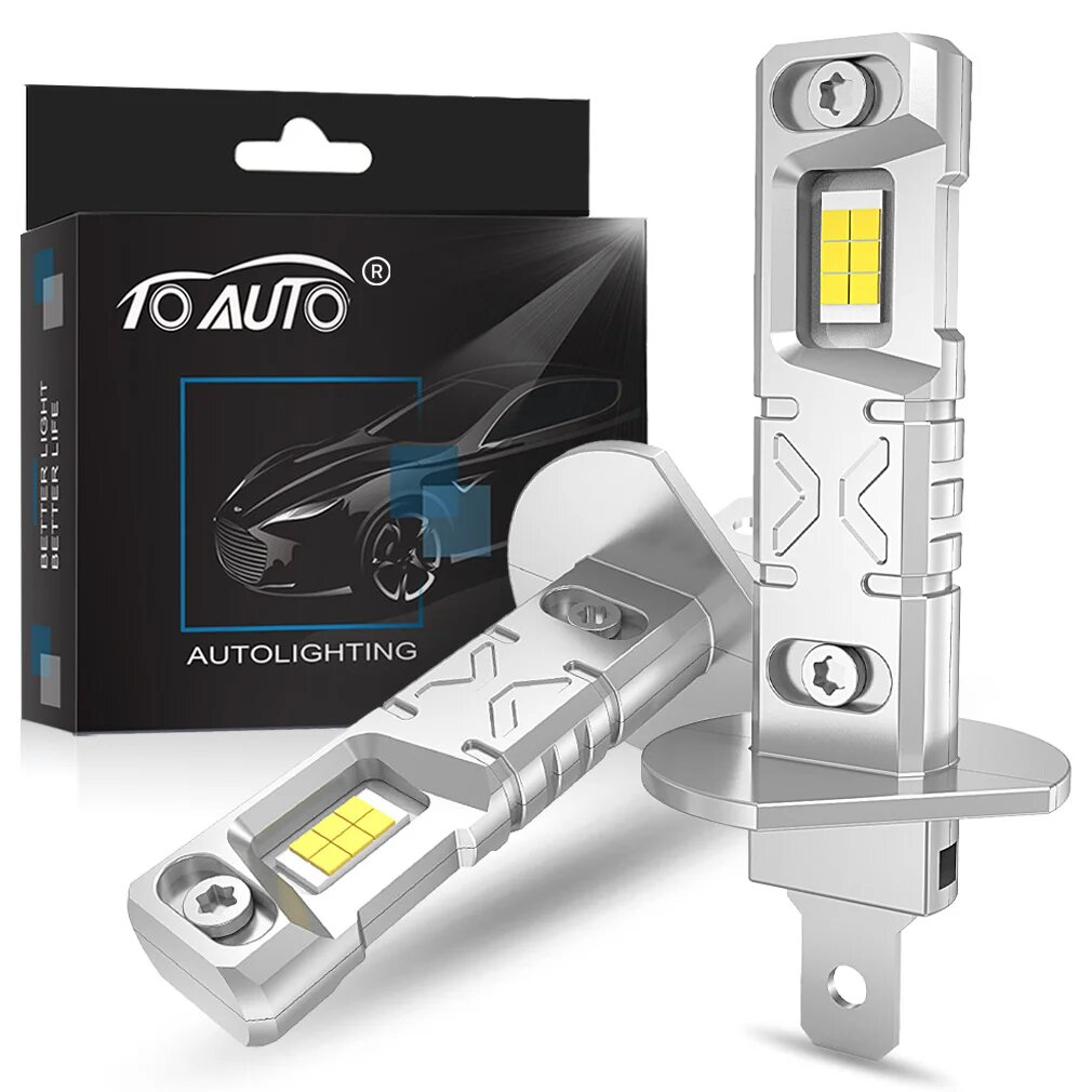 2 шт. LED H1 лампы для фар, 6000K, 150 Вт, CSP, CANBUS