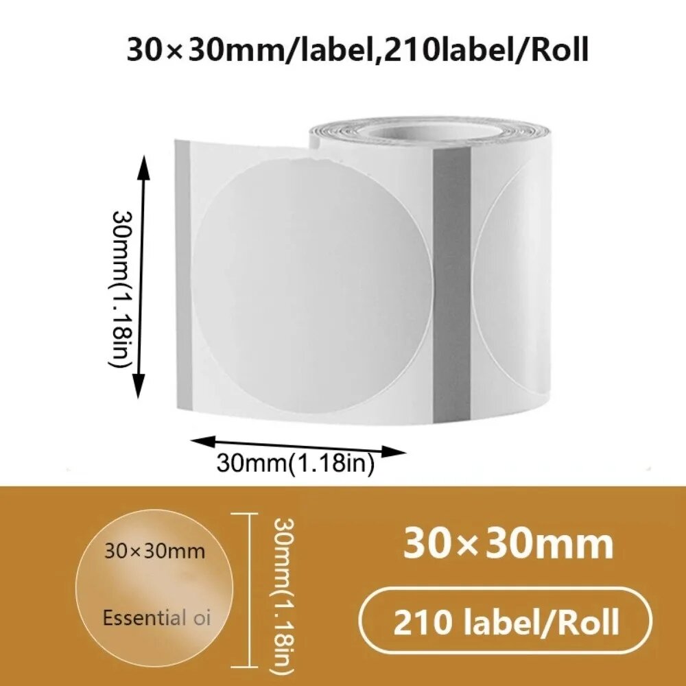 Круглые наклейки 30x30mm, 210 шт/рулон