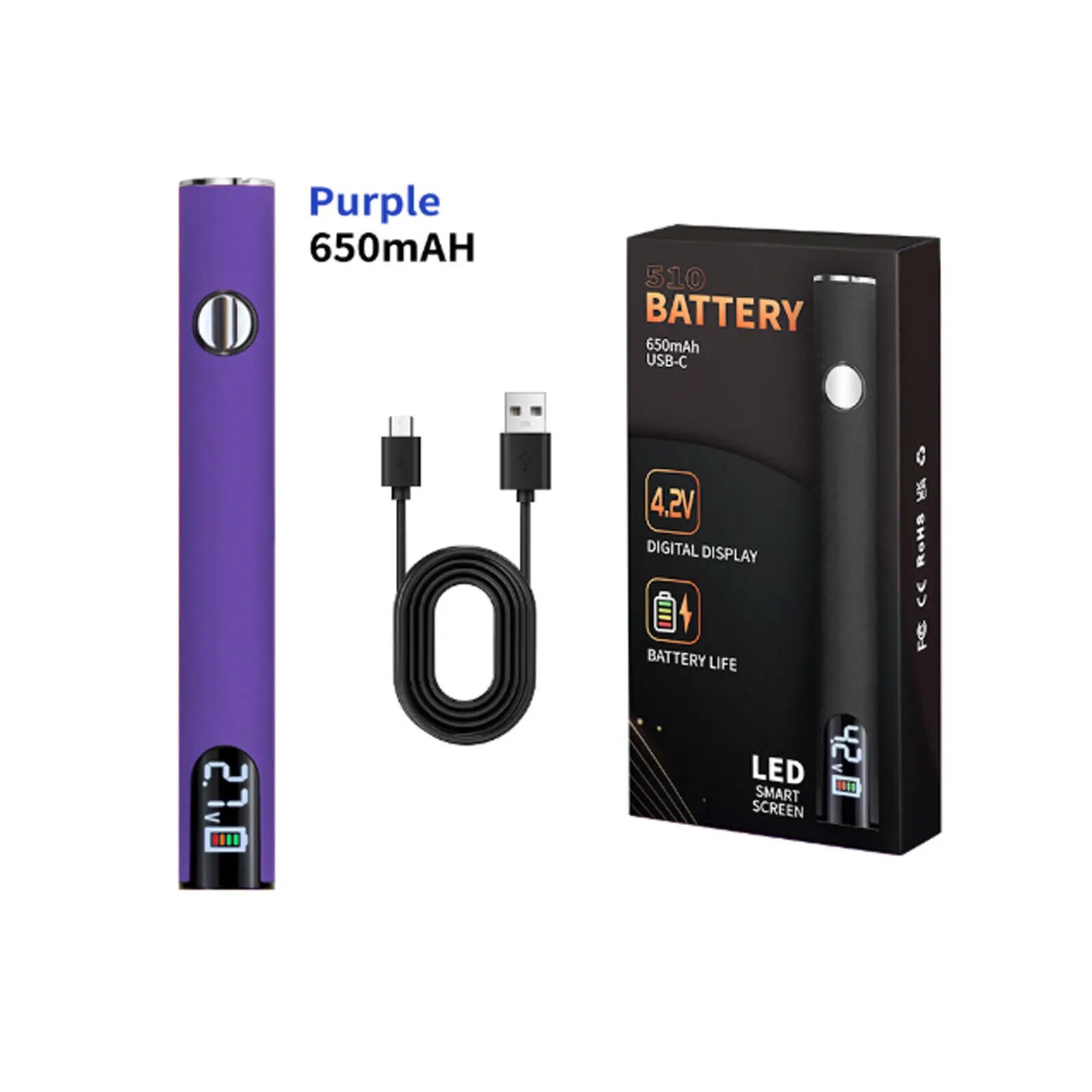 NEWBEAT Мини паяльник 510 Thread с дисплеем PURPLE