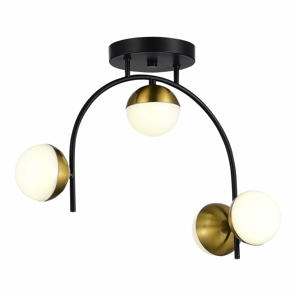 SLE6500-402-04 ST-Luce Светильник потолочный Черный, Золотистый/Белый LED 4*8W 4000K.