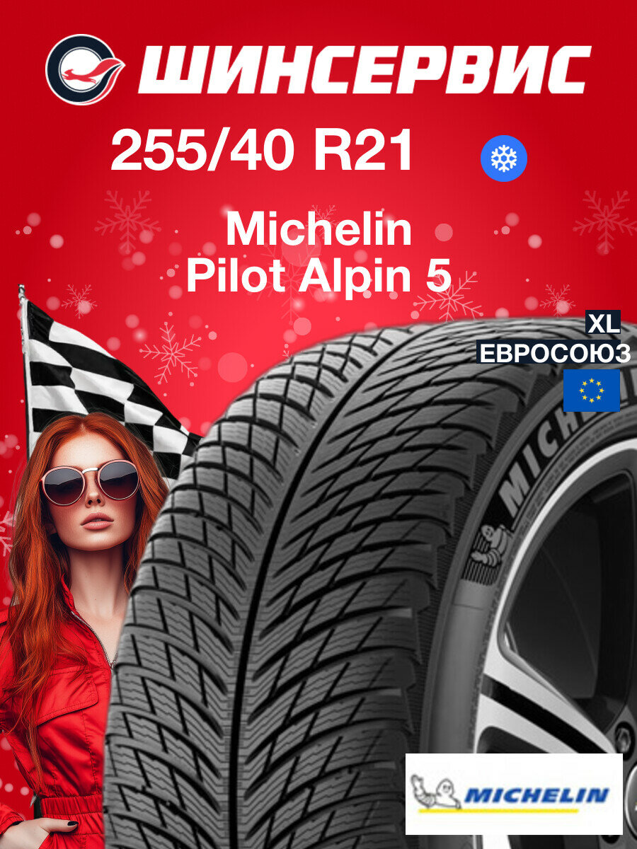 Зимняя нешипованная шина Michelin Pilot Alpin 5 255/40 R21 102V, зимняя автомобильная резина