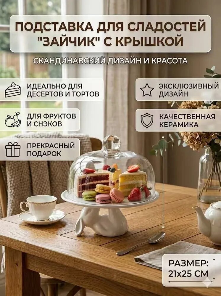 Шубница керамическая для сервировки стола, 1 шт, 25 см, белая, с крышкой