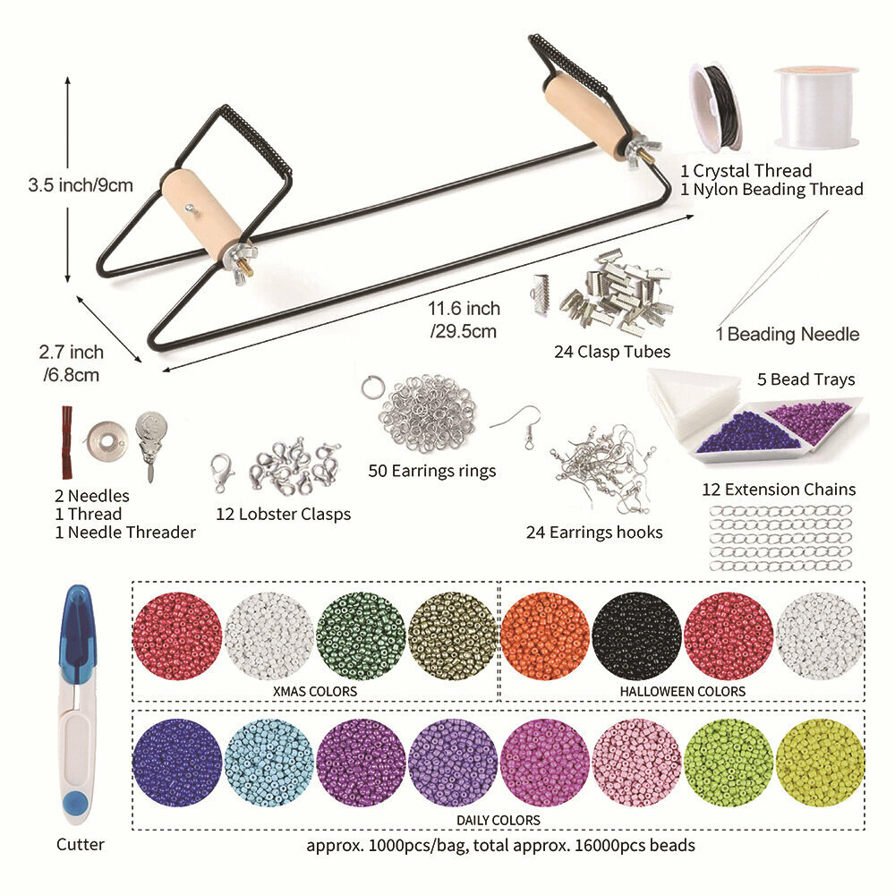 Бисер набор/Набор бисера 1/Набор бисера с леской/Бисероплетение наборы/Бисер набор с леской/Бисер/Леска для бисера
