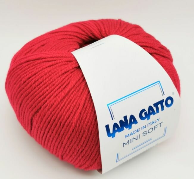 Пряжа Lana Gatto Mini Soft 10095 (2 мотка по 50г/170м) красный