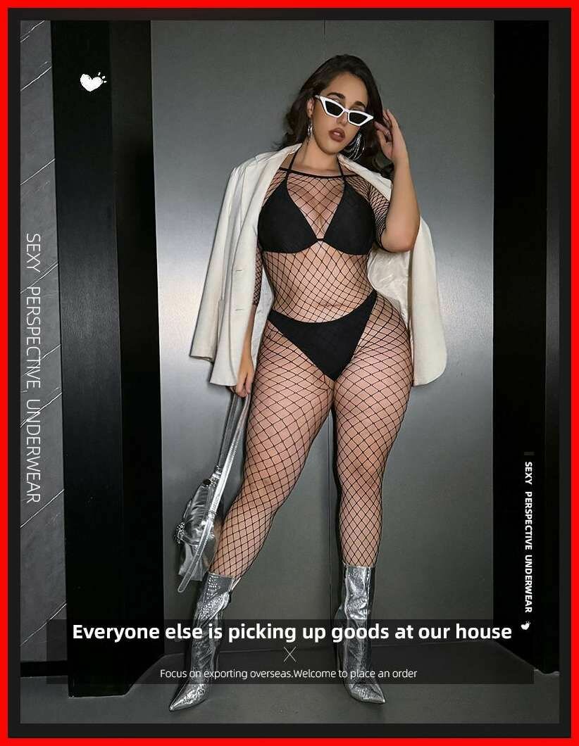 Closely woven Сексуальное нижнее белье, прозрачный ажурный боди, плюс размер, сетчатое платье большого размера