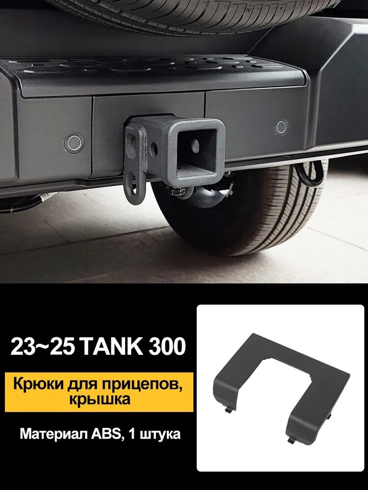 TANK Заглушка фаркопа для Tank 300 квадратная ABS пластик черный