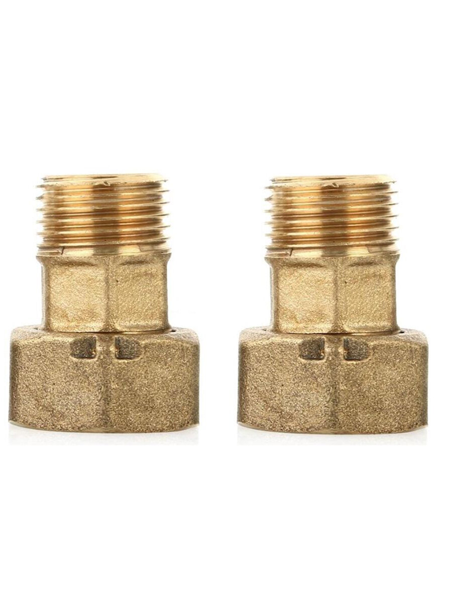 Штуцер для счетчика воды с накидной гайкой 1/2" (2 шт.)