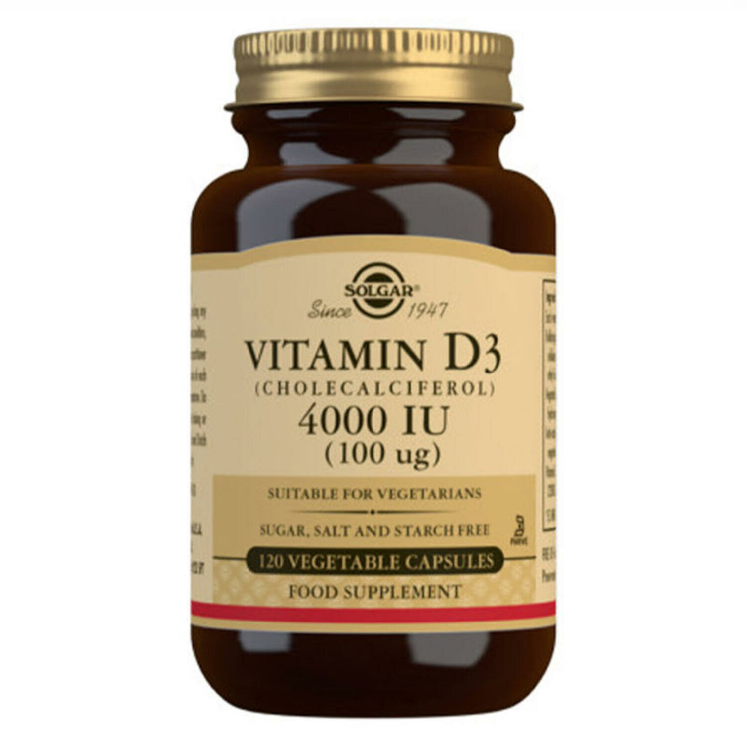 Витамин Д3, Solgar Vitamin D3, 4000 IU, 120 veg caps, для костей