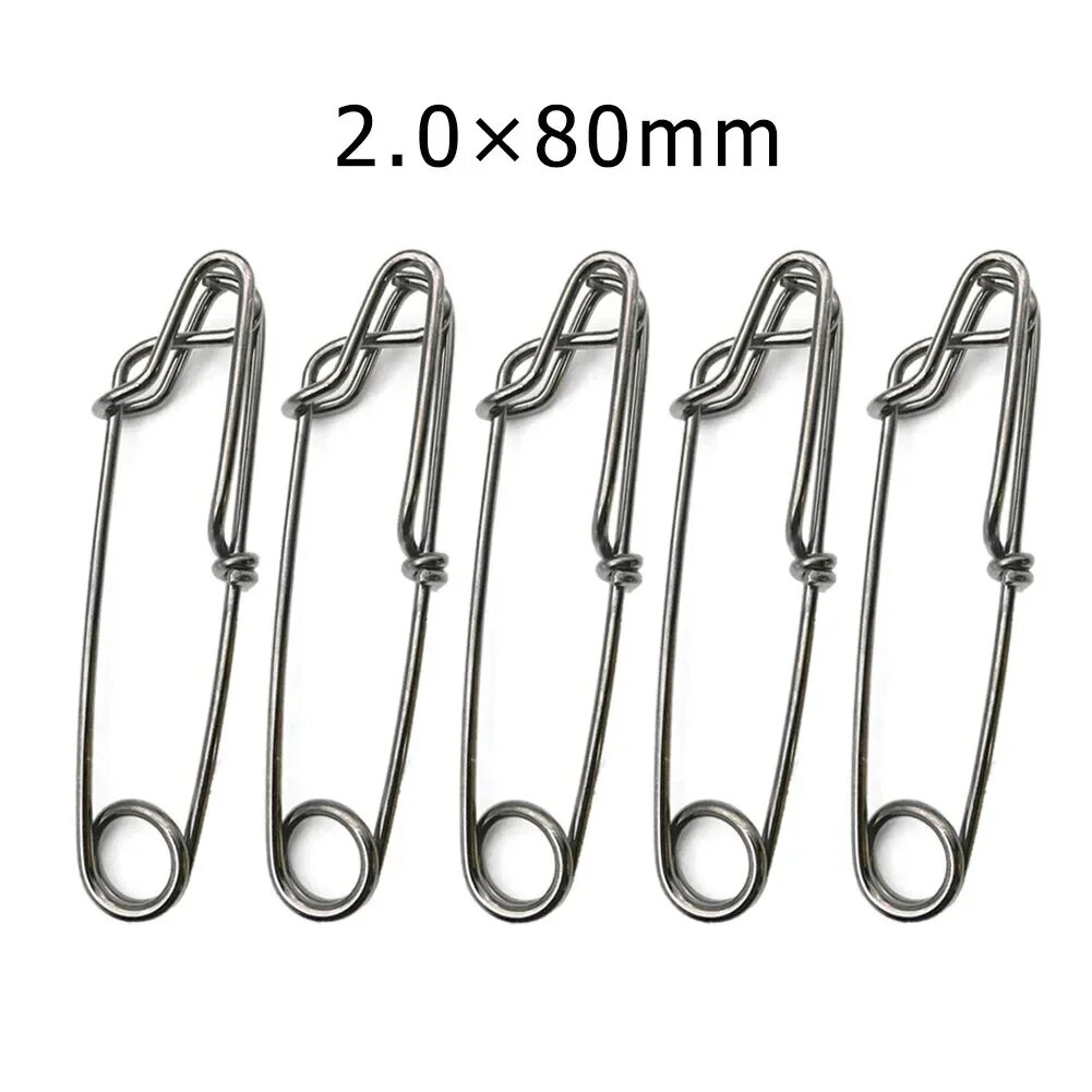 TOOPRE Зажимы для длинной лески из нержавеющей стали 5 шт 2.0x80mm