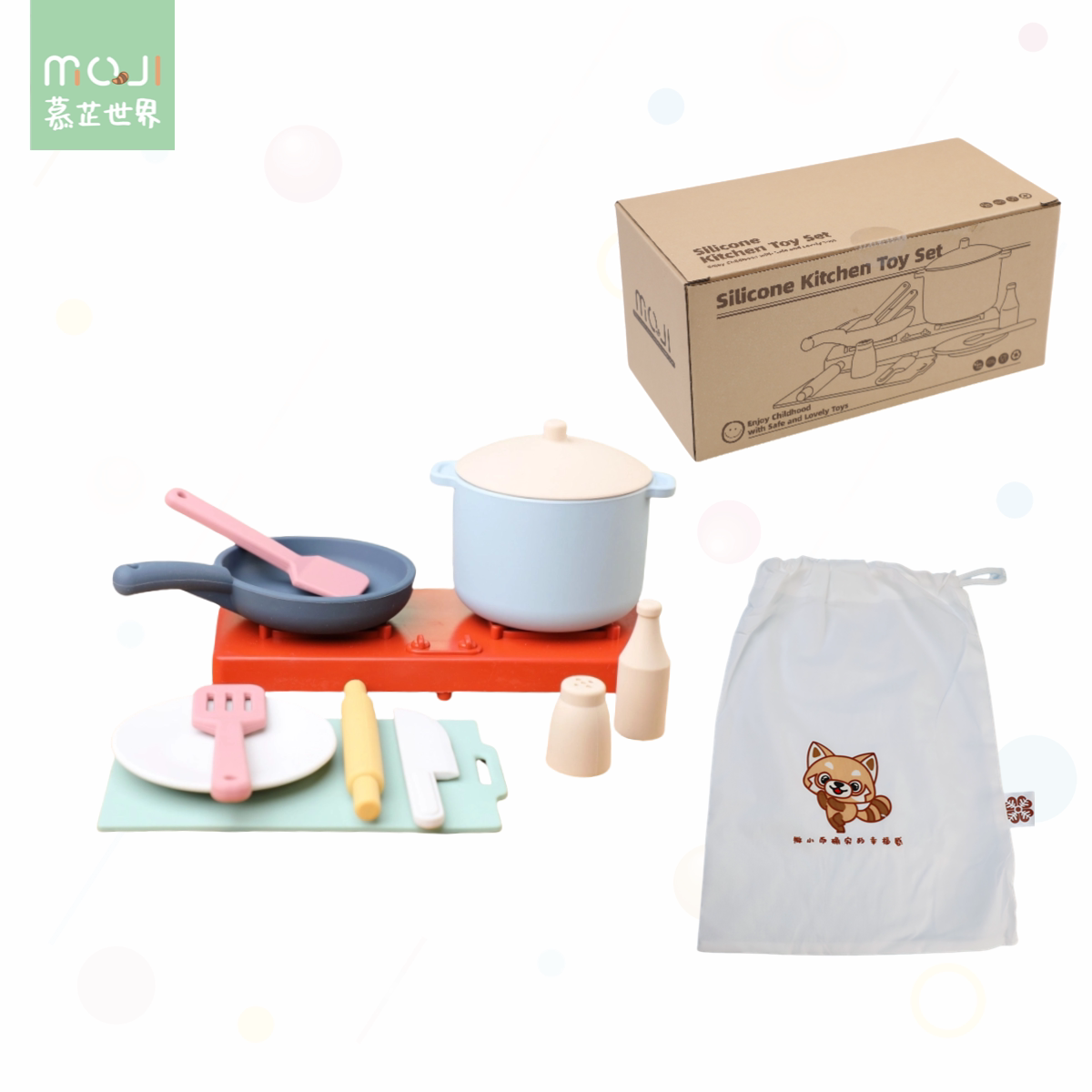 Набор игрушек для кухни из пищевого силикона для малышей 2-5 лет, безопасный для жевания, сертификаты CE и CPC,