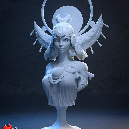 Сборная модель Bust of Selene (Hades 2), бюст, 125мм для покраски