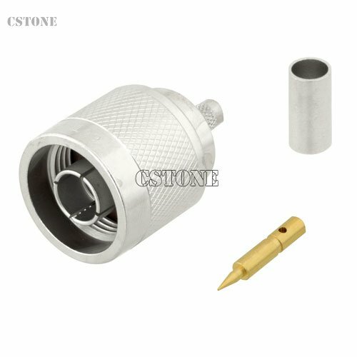 N штыревой (штекер) разъём обжим/пайка крепление для RG58, RG141, RG303, 0.195 inch, LMR-195, LMR-195-FR кабель