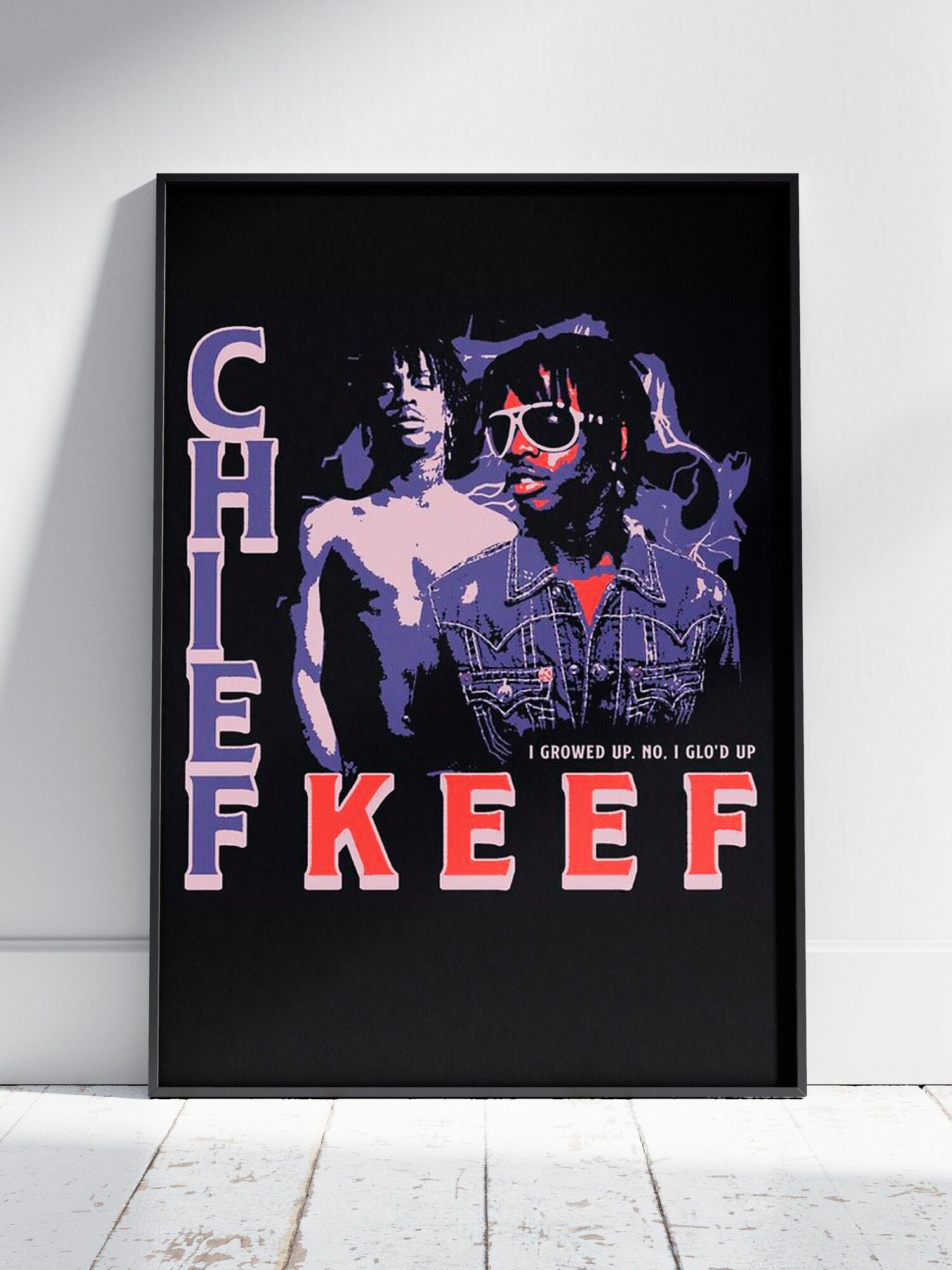 Плакат на стену для интерьера Glo Gang (Чиф Киф - Chief Keef 4) - Постер по музыке и артисту формата A4 (21x30 см)
