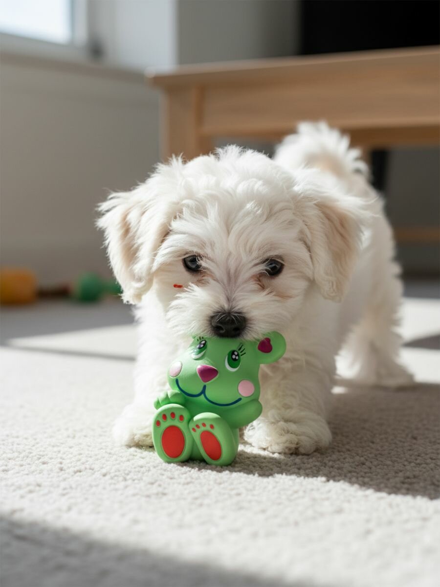Латексная игрушка с пищалкой для собак Japan Premium Pet медвежонок для чистки зубов