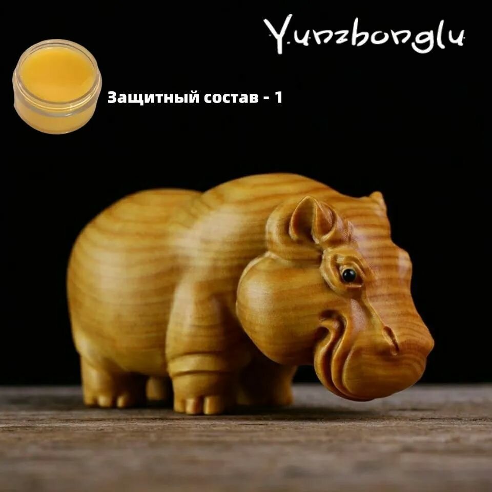 Резьба из ябланика, экспонаты, слон, носорог, бегемот. В комплект входит защитный состав.