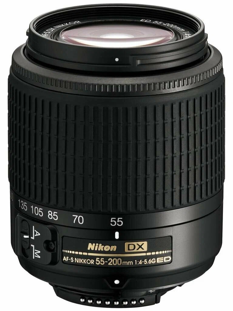 Объектив Nikon AF-S DX NIKKOR 55-200mm, f/4-5.6, ED VR, автофокус, черный