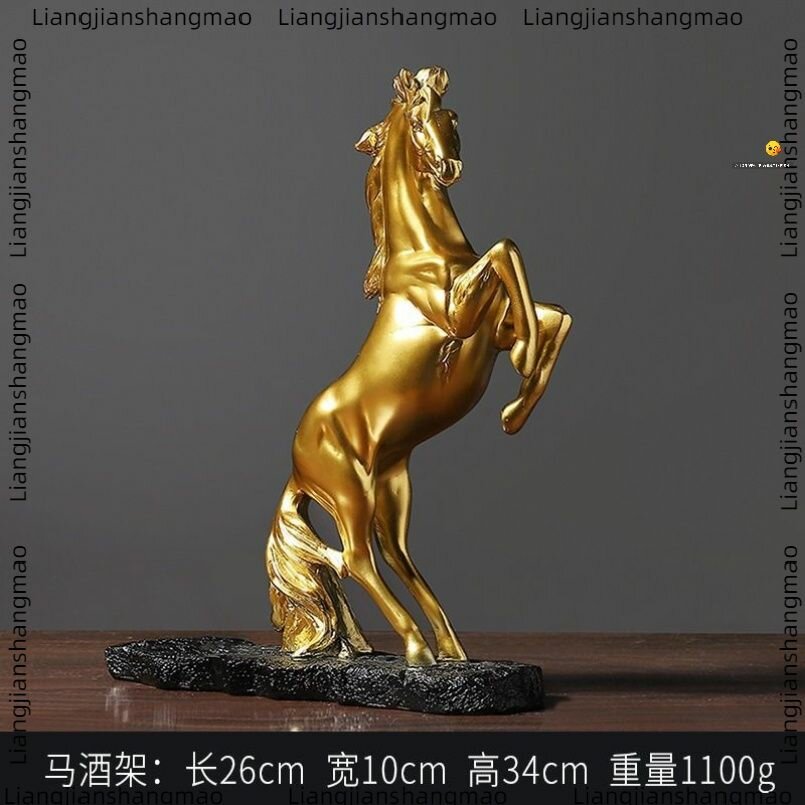 Легкий роскошный кронштейн для винного шкафа golden Horse, винный шкаф домашнего декора, ювелирные изделия из смолы, ручной работы