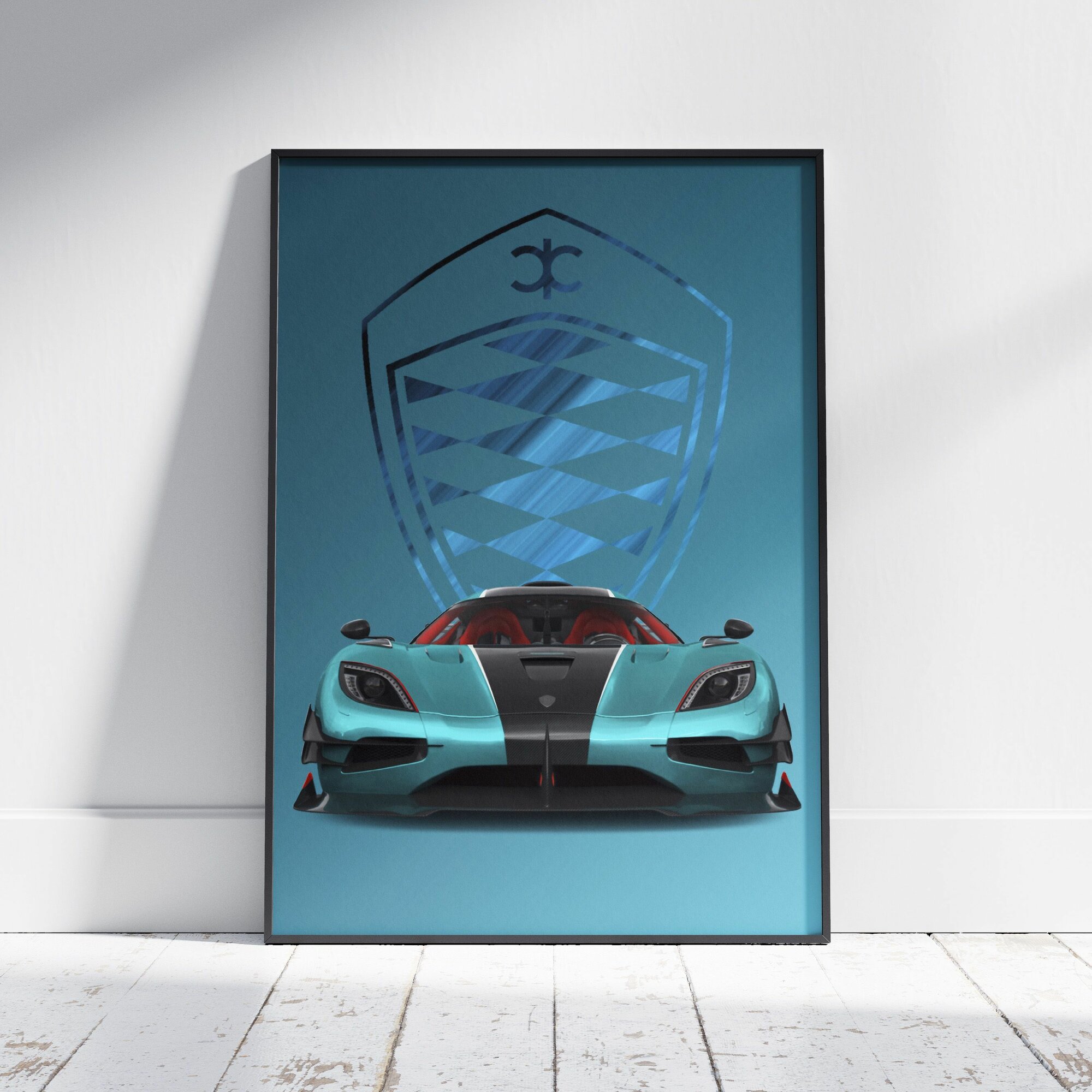 Плакат на стену для интерьера Спорткар (Koenigsegg Agera One 3) - Постер по спортивным гоночным машинам автомобилям формата А3 (30x42 см)