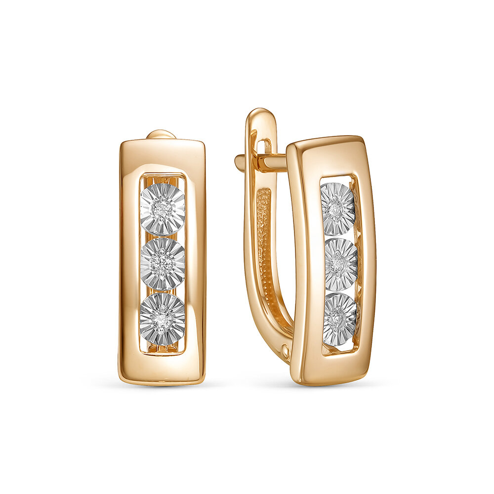 Серьги Vesna, красное золото, 585 проба, бриллиант