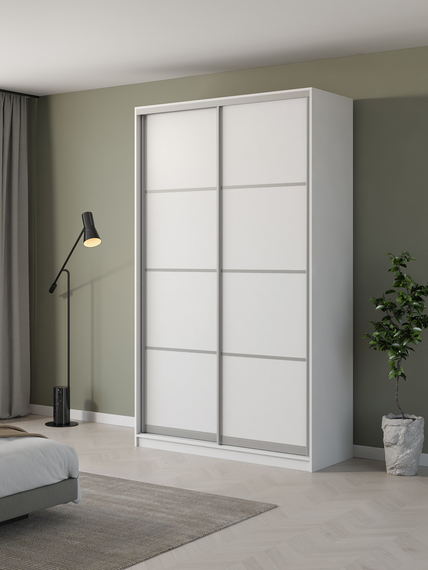 Шкаф купе Матэрна белый глухой 110х58х240 см