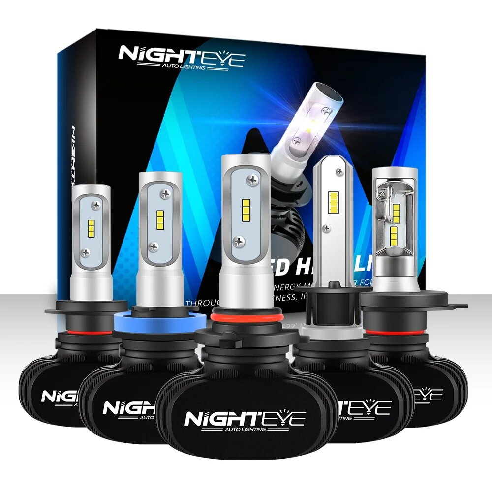 Nighteye Led H4 H7 H8 H9 H11 8000LM 50W 6500K Автомобильные светодиодные фары Белые 9006/HB4