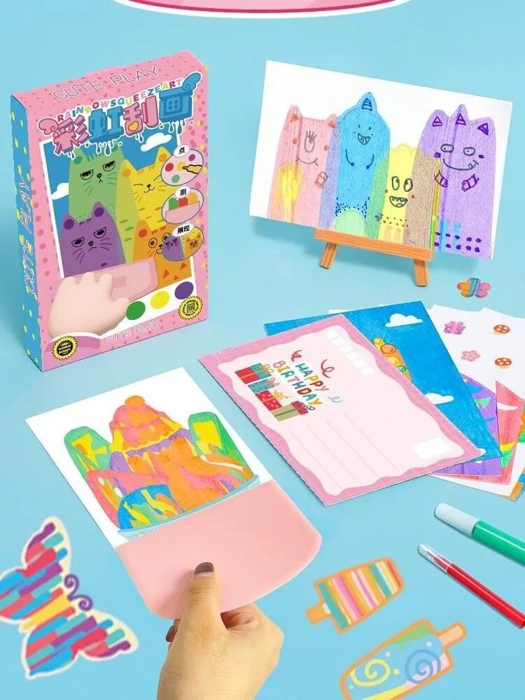 Набор для рисования "Squeegee Art Kids" своими руками, краски, для детей от 4 лет
