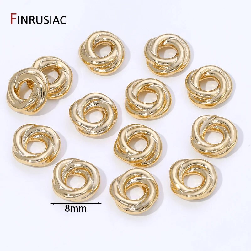 Золотистые бусины-разделители FINRUSIAC 14K Gold Plated, 15 шт