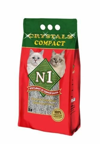 Наполнитель N1 Crystals Compact для кошек, комкующийся, 5 л * 4.2 кг
