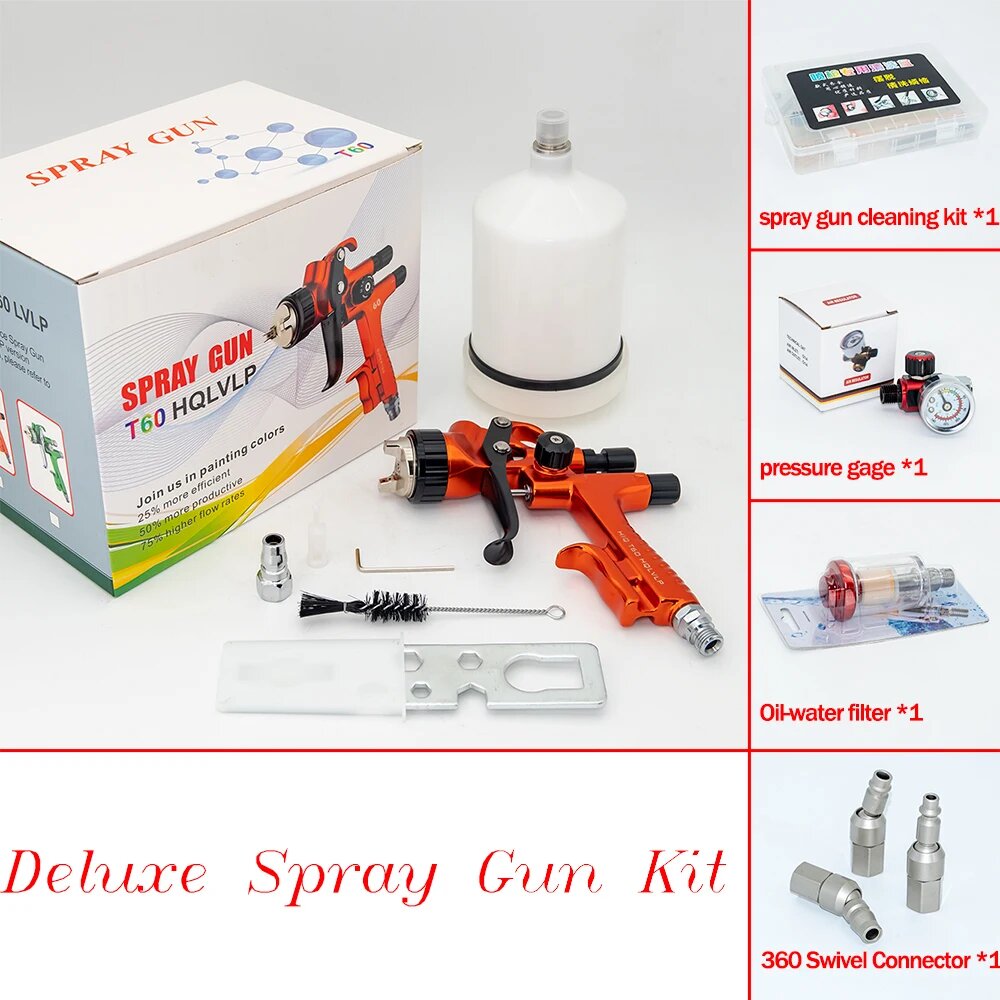 Пистолет распылитель T60 HQLVLP, набор Deluxe kit 1