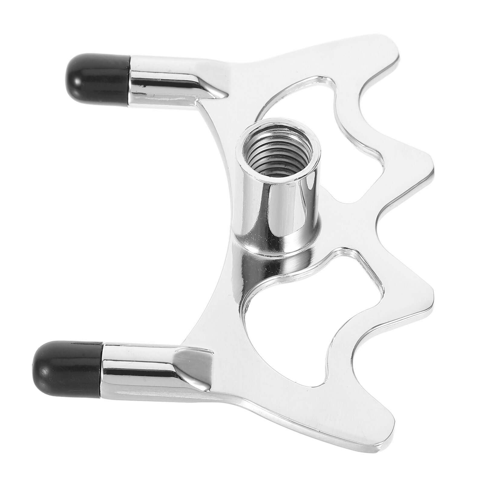 Вспомогательные бильярдные принадлежности: держатель для кия, металлическая рама для бильярдного стола, серебристая низкая головка кия (с резиновыми шипами).