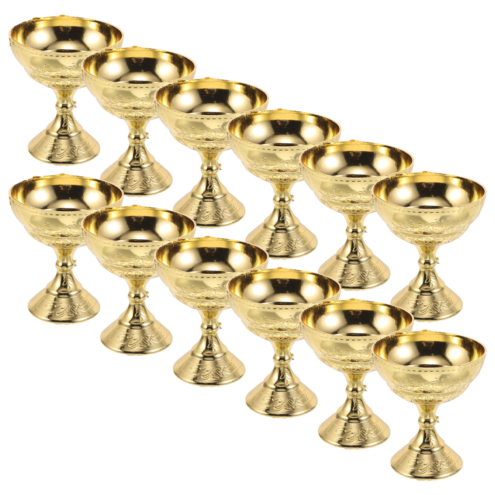 Свадебные коробочки для конфет в форме пластиковых бокалов для вина (золотые), 12 шт./упаковка.