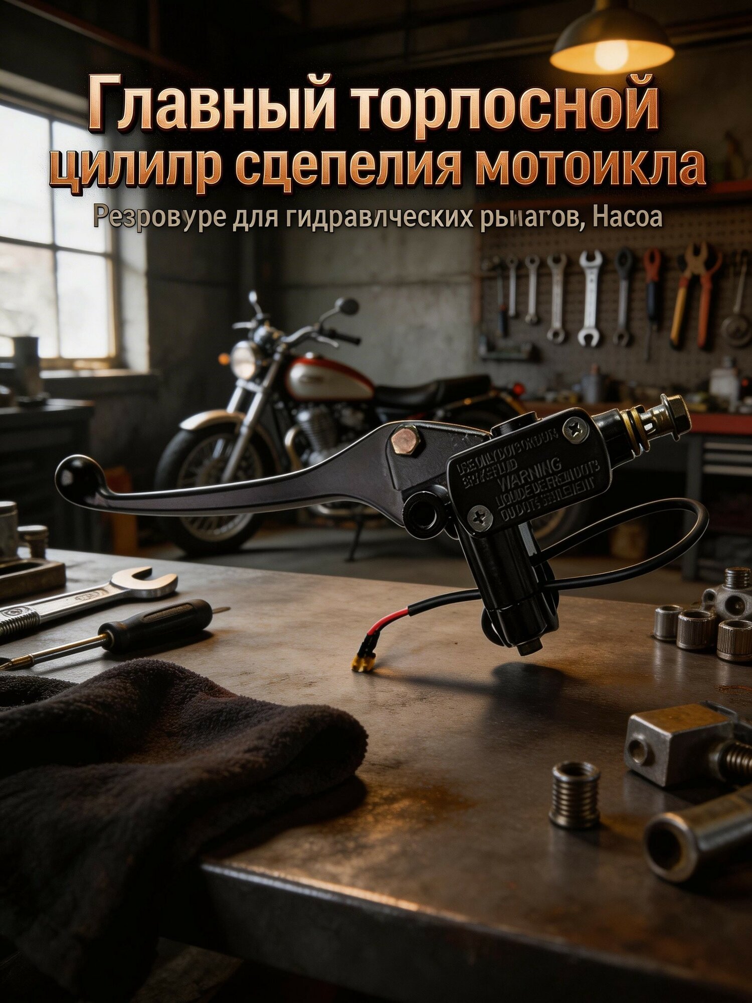 Главный тормозной цилиндр сцепления 22 мм для мото/ATV/скутер — насос с гидравлическим резервуаром, левый/правый