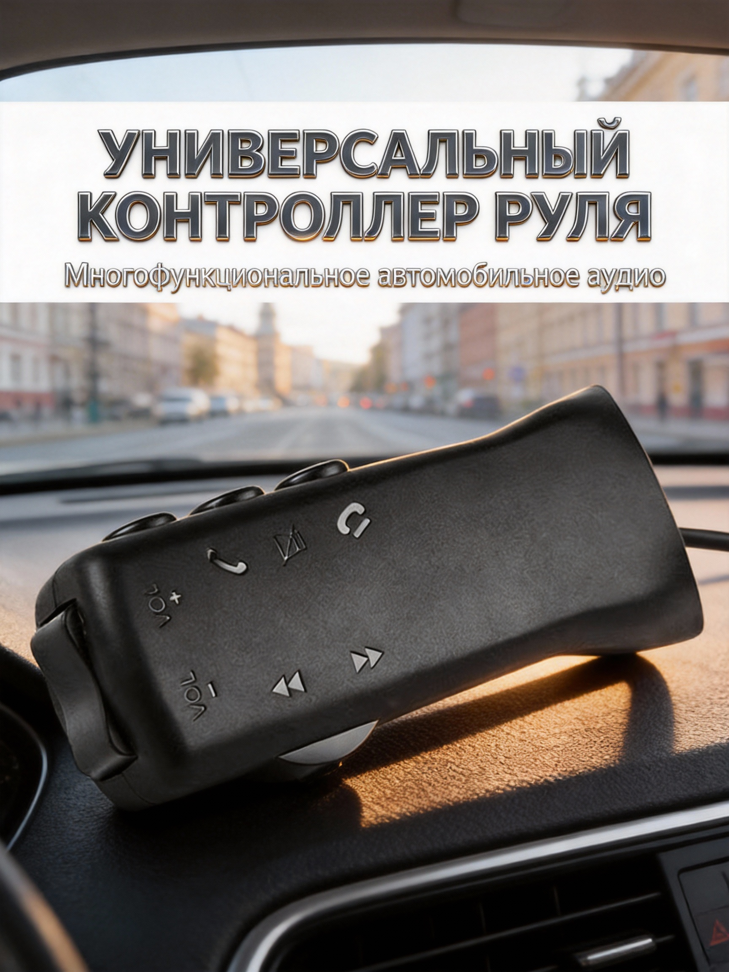 7-клавишный универсальный контроллер на руль, мультимедийный блок управления для автомобильной аудиосистемы