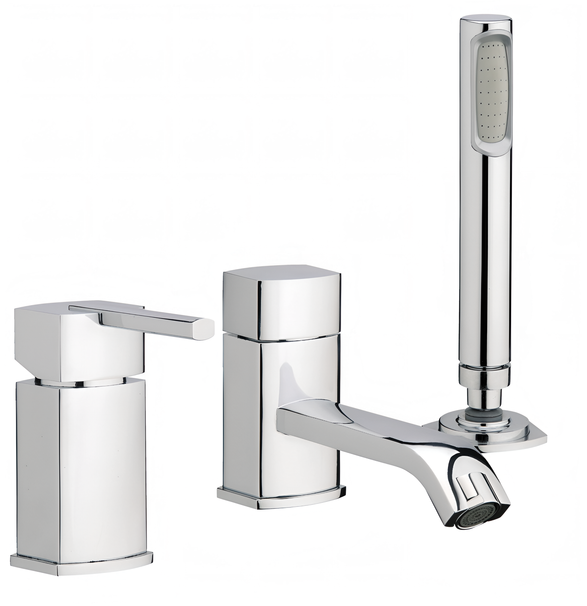 Смеситель на борт ванны Azeta AZ850601015, латунь, хром, с изливом, лейка, ручка управления, Webert, Италия