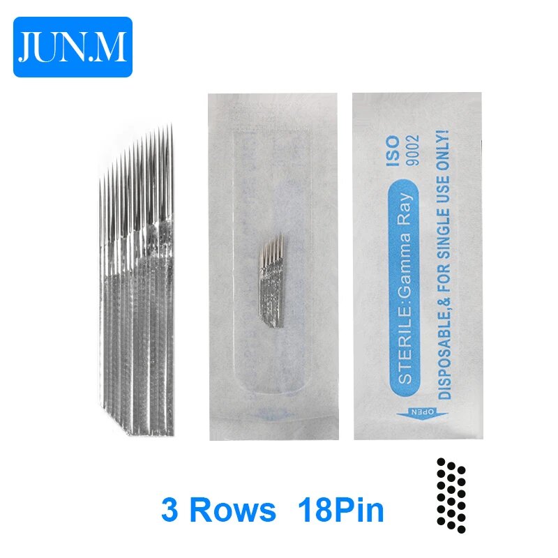 Иглы для микроблейдинга JUN.M 3 ряда 18pin, 300шт