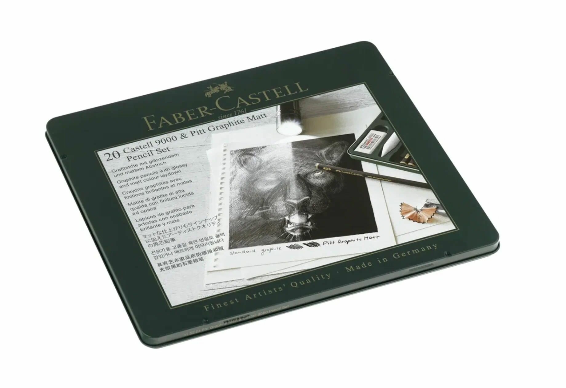 Карандаши чернографитные Faber-Castell "9000 & Pitt Graphite Matt", набор 20 шт.