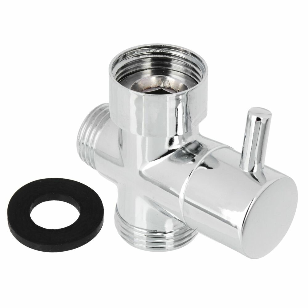 Дивертор для смесителя, поворотный, тип 2, хром, переключатель душа